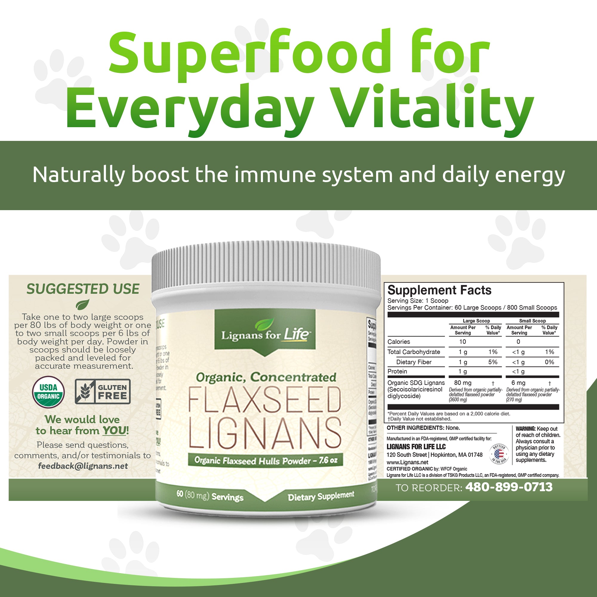 Buy Concentrated Flaxseed Hulls Powder For People or Dogs | Lignans For ...